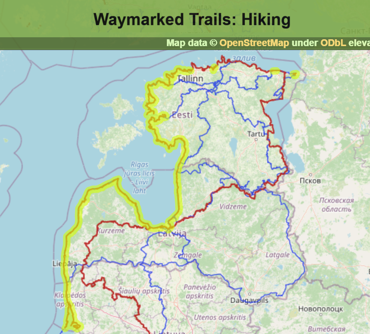Baltic Coastal Hiking Route - Sites and applications